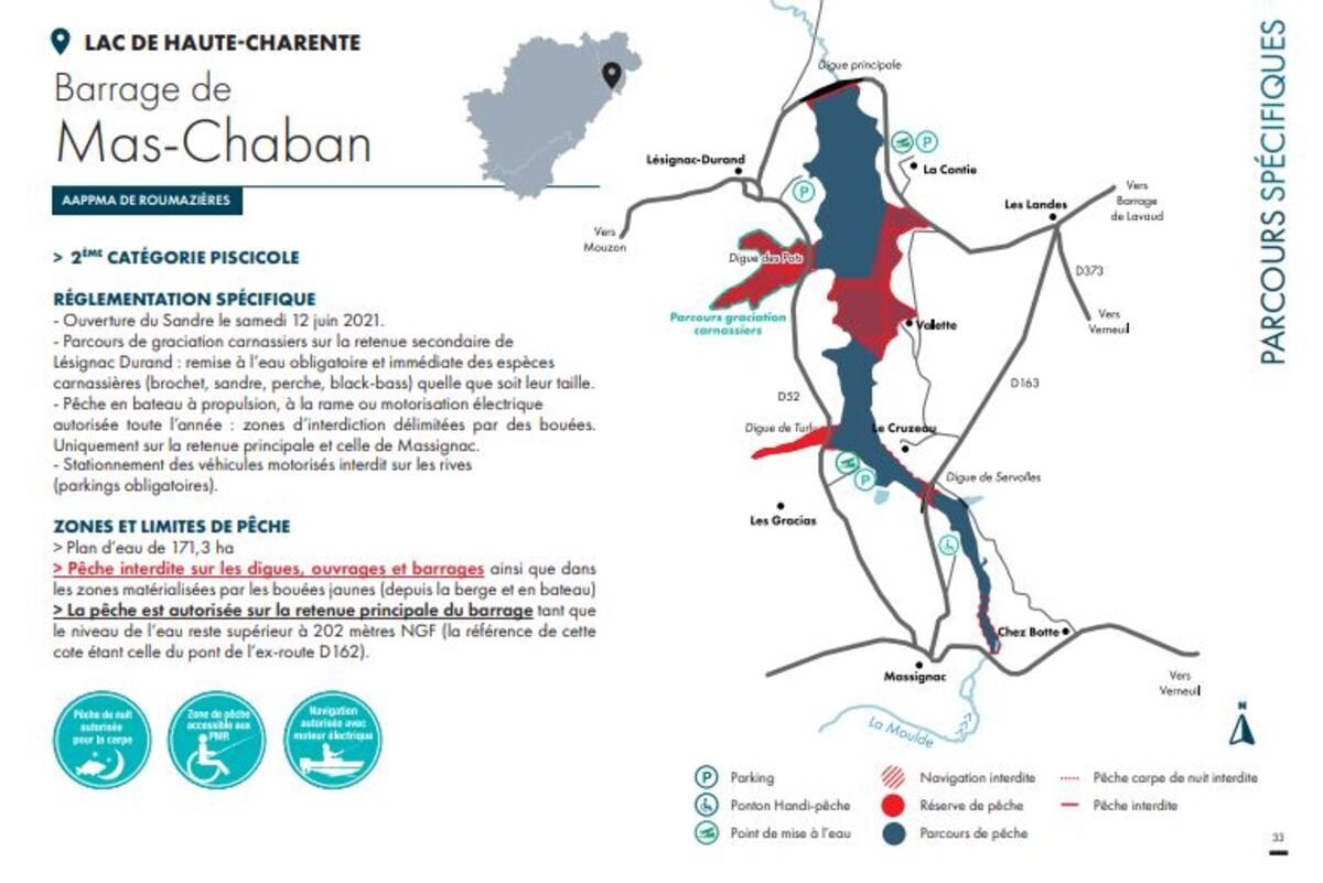 Pêche Lac de Mas Chaban - Massignac